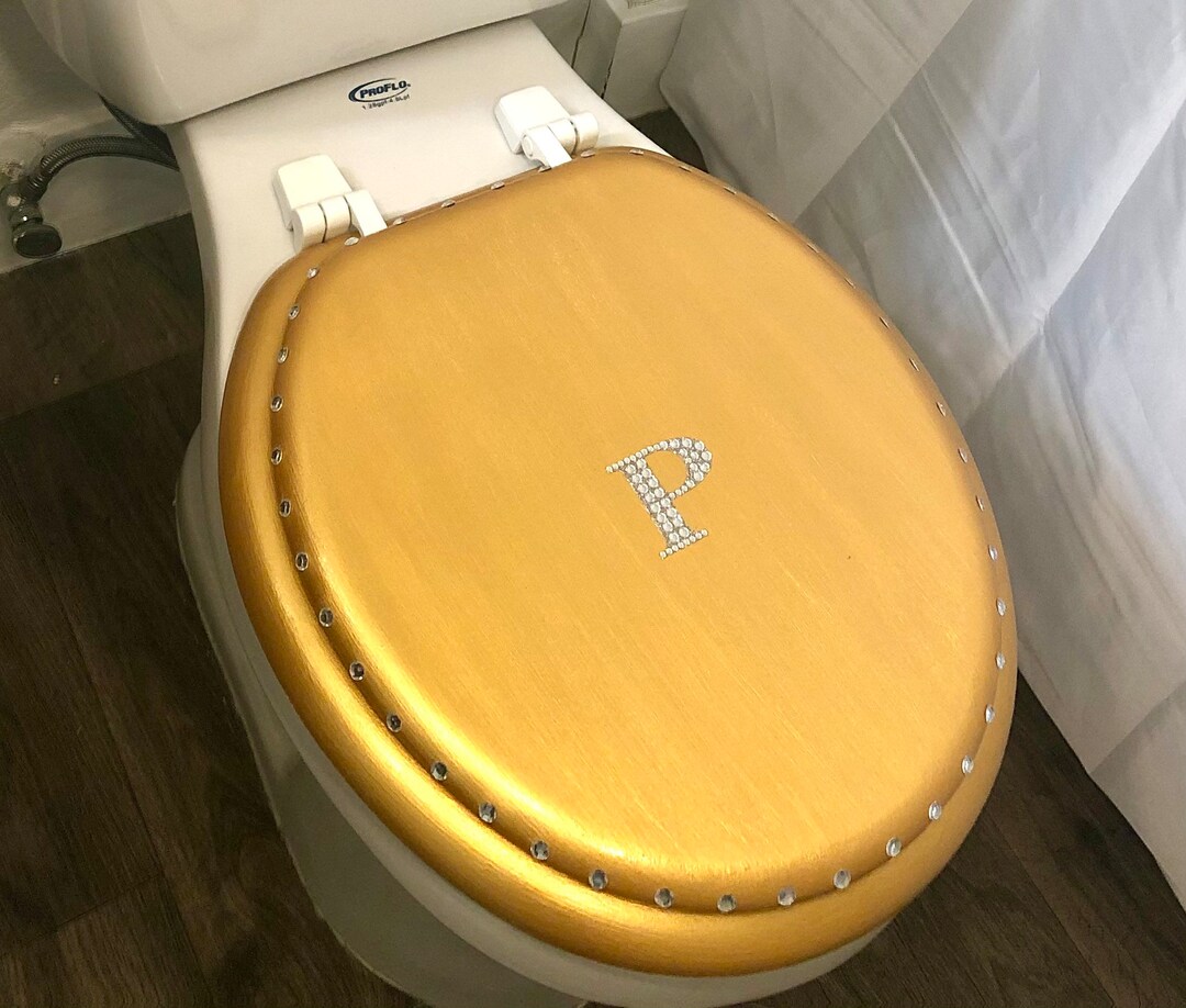 Personalized Name Toilet Seat- Gold & Silver Hand Painted Toilet Seat ...