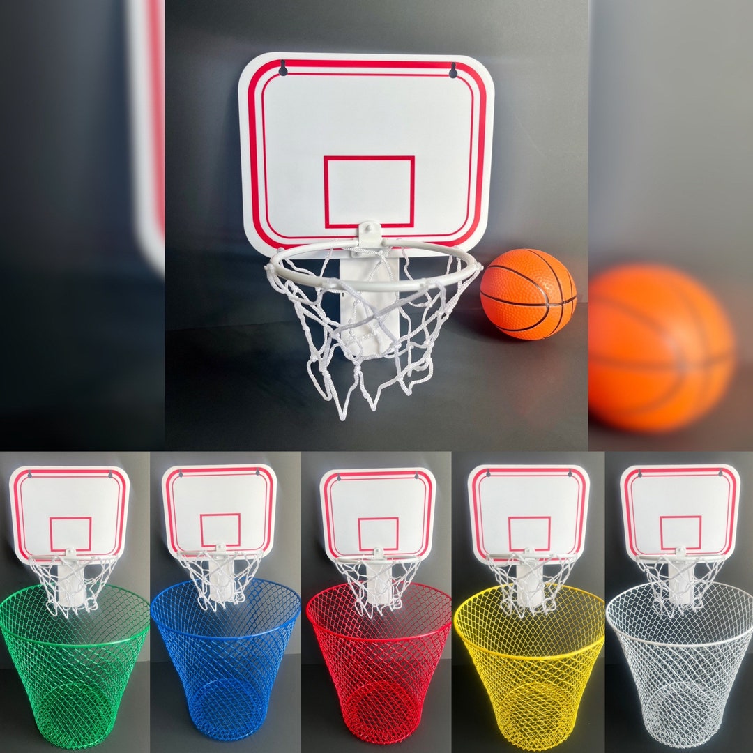 Custom Basketball Hoop Painted Trash Can- Home Office Decor- Desk ...