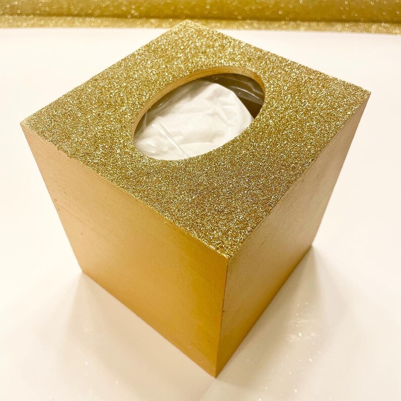 Custom 14k Gold & Glitter Tissue Box Cover Wedding Gifts - Etsy