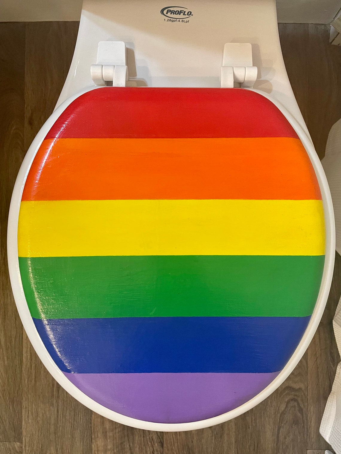 Rainbow Hand Painted Toilet Seat Toilet Seat Cover Bling | Etsy