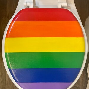 Rainbow Hand Painted Toilet Seat- Toilet Seat Covers- Bling Rainbow ...