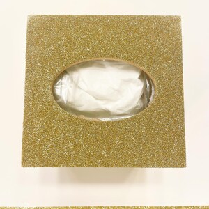 Custom 14k Gold & Glitter Tissue Box Cover- Wedding Gifts- Desk Decor ...