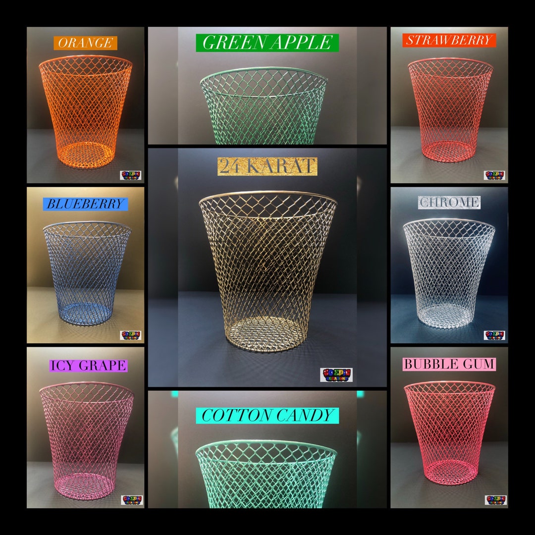 Custom Painted Pop Color Trash Can- Bathroom Decor- Desk Accessories ...