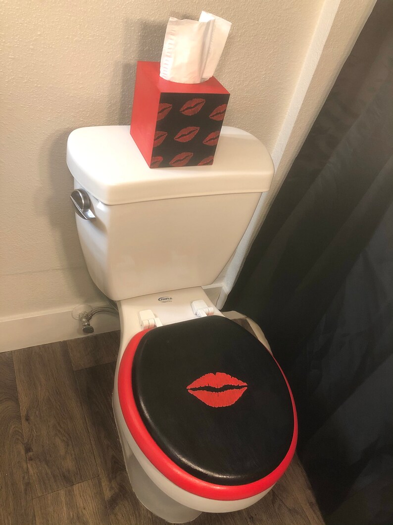 Naughty Red Lips Boho Hand Painted Toilet Seat Valentine - Etsy