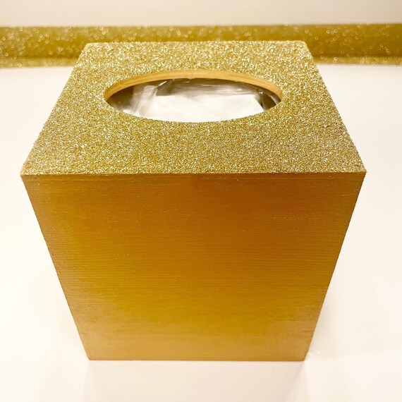 Custom 14k Gold & Glitter Tissue Box Cover Wedding Gifts - Etsy