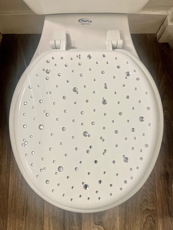 White Silver Bling Custom Toilet Seat Minimalist Wedding Gifts Bridesmaid Gifts Personalized Gifts Bathroom Decor Family Gifts Etsy UK