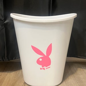 Pink Player Bunny Rabbit Trash Can- Hot Pink- Bathroom Decor- Office ...