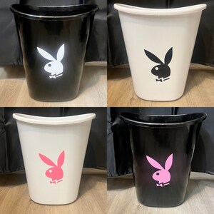 Pink Player Bunny Rabbit Trash Can- Hot Pink- Bathroom Decor- Office ...