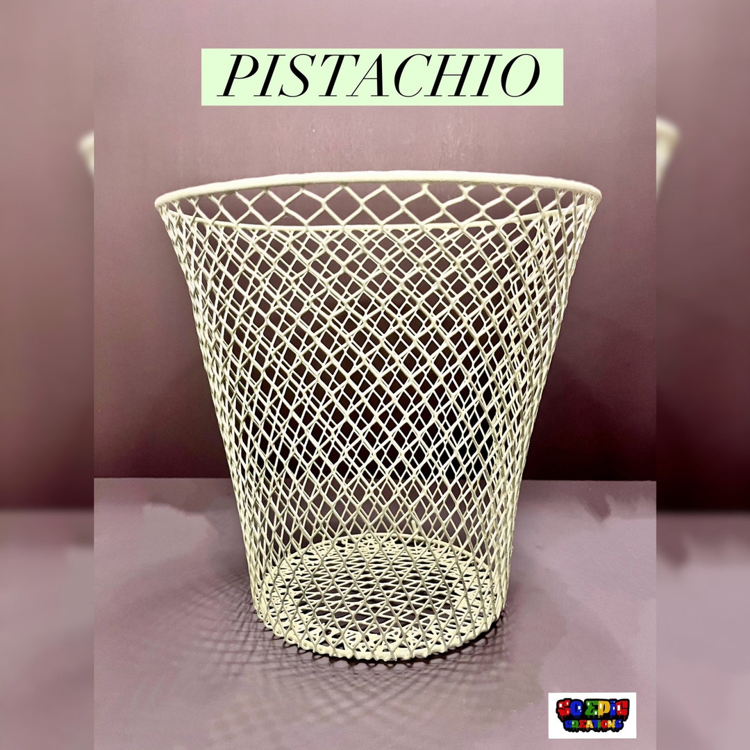 Green Painted Trash Can- Office Decor- Room Decor- Bathroom Decor ...