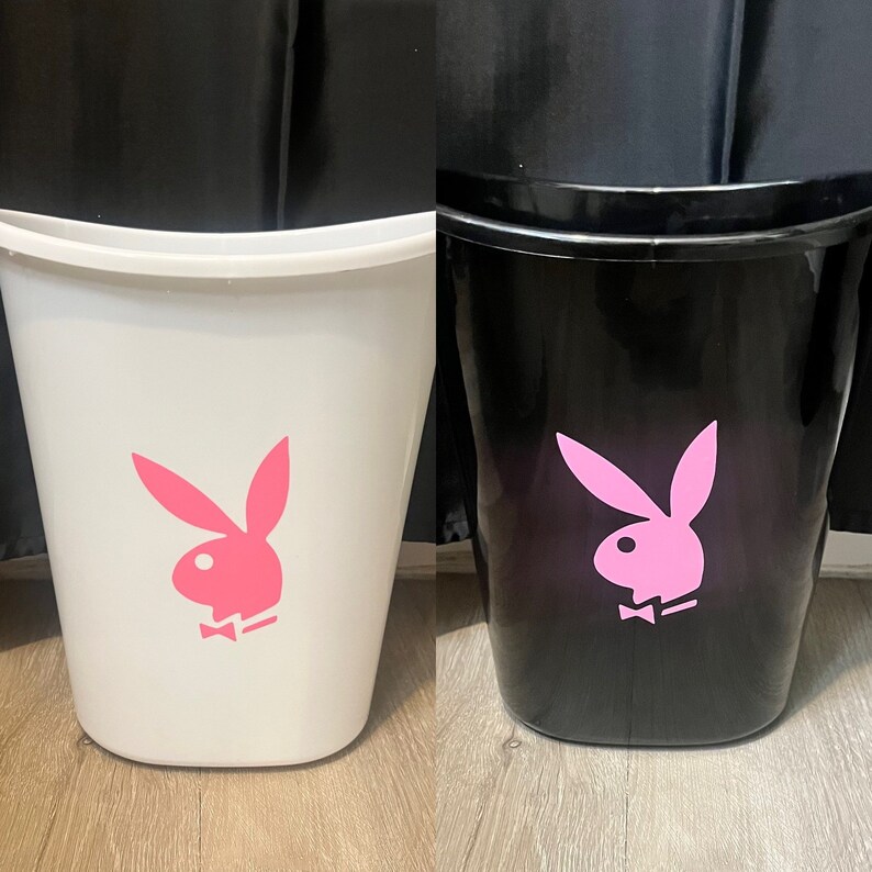 Pink Player Bunny Rabbit Trash Can Hot Pink Bathroom Decor - Etsy