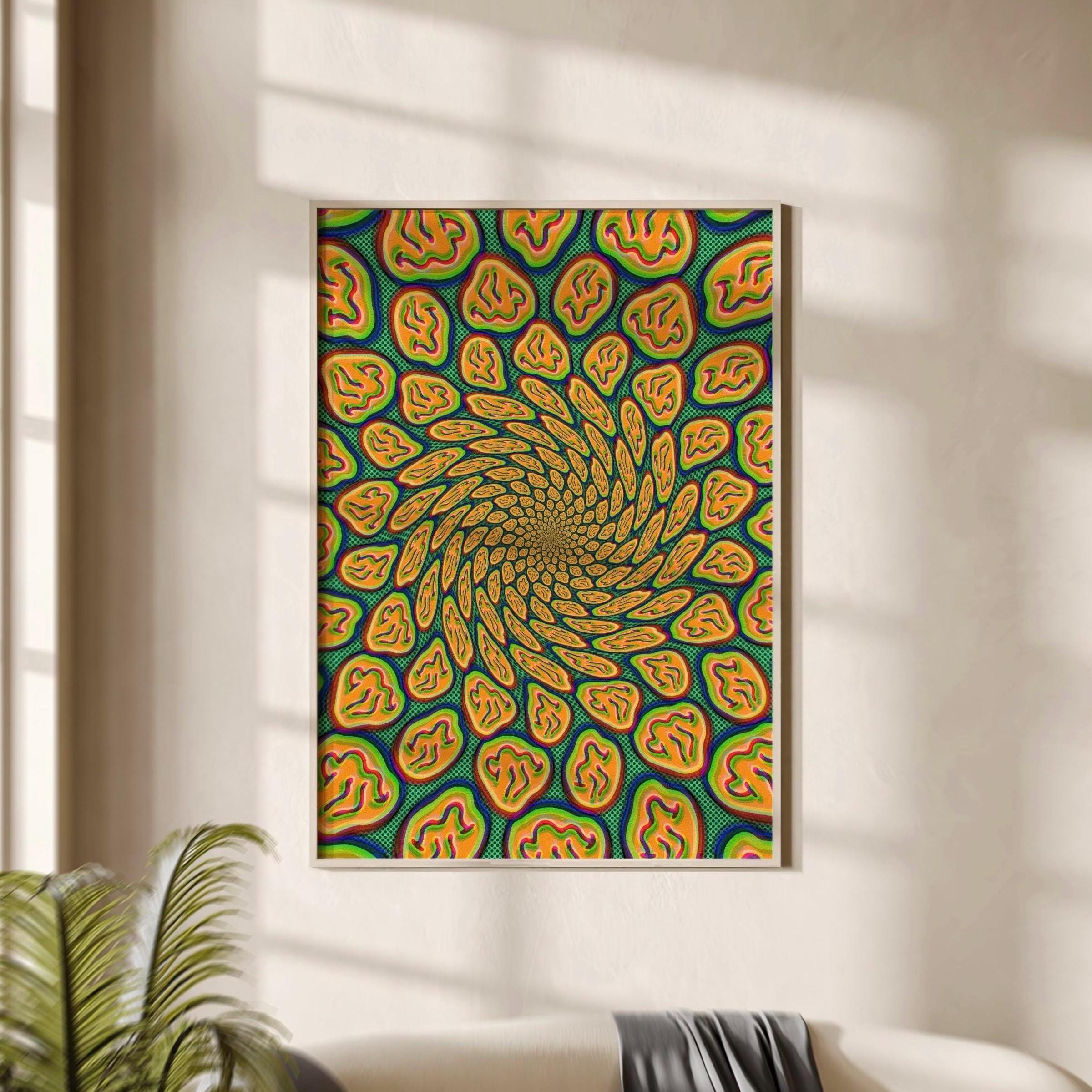 Smiley Face Trippy Optical Illusion DIGITAL PRINT | Instant Download ...