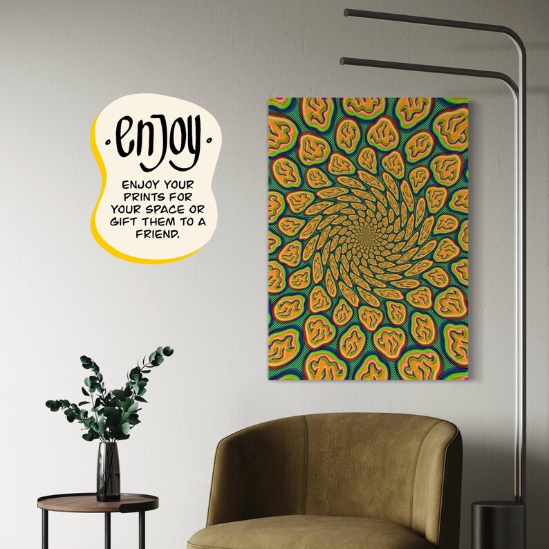 Smiley Face Trippy Optical Illusion DIGITAL PRINT | Instant Download ...