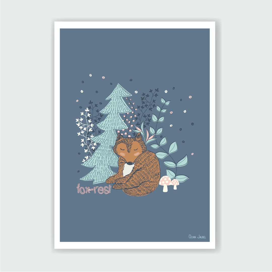 A3 and A4 CARAMEL FOX POSTER - Etsy
