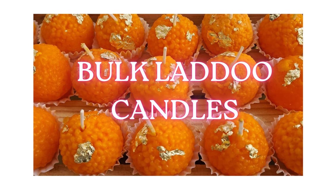Motichoor Laddoo Candles 4 Pc. Pack | Mithai Candles | Mithai Candle ...