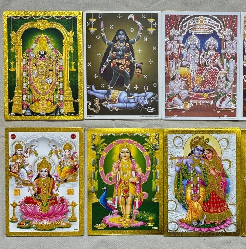Hindu Gods Print Set (7x5 Inch), 10 Gods and Goddesses - Etsy