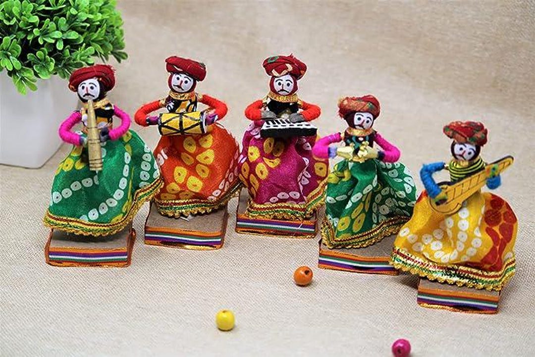 Rajasthani Puppets Dolls | Set of 5 | Upcycled Dolls - Etsy