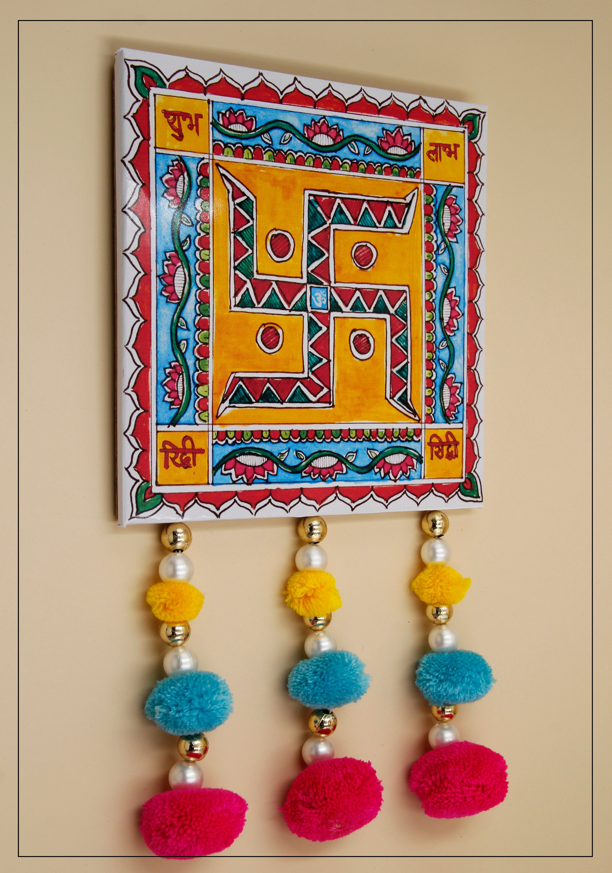 Indian Decor Handmade Traditional Backdrop | Wall Art Hanging | Om ...