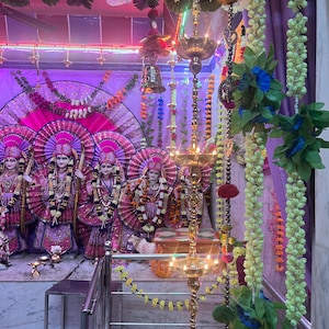 3.5 Ft. Pair of Golden Door Toran of Electric Hanging Diyas | Mandir ...