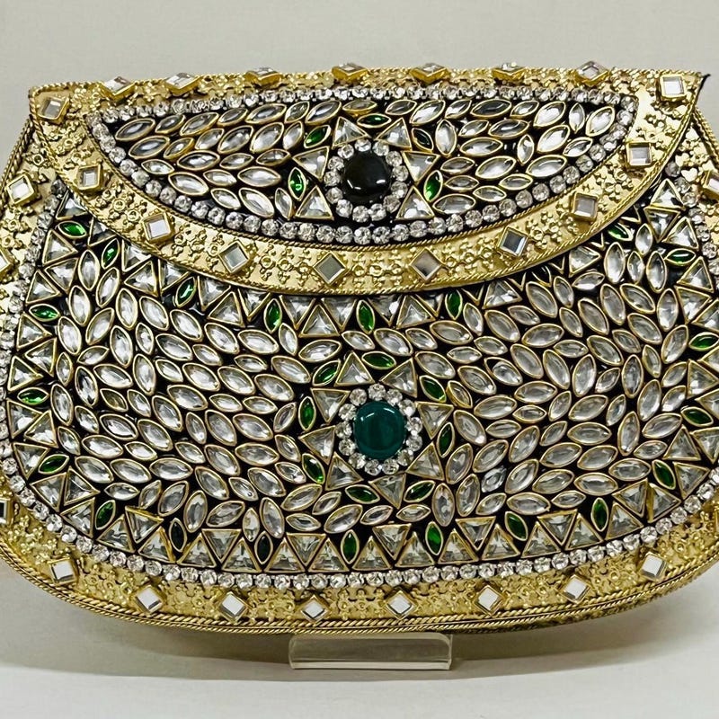 Kundan Silver Bag - Etsy