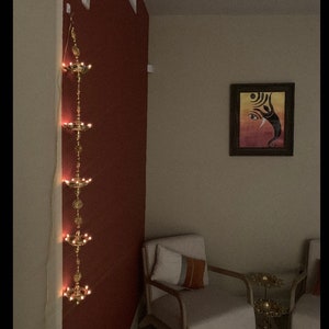 3.5 Ft. Pair of Golden Door Toran of Electric Hanging Diyas | Mandir ...