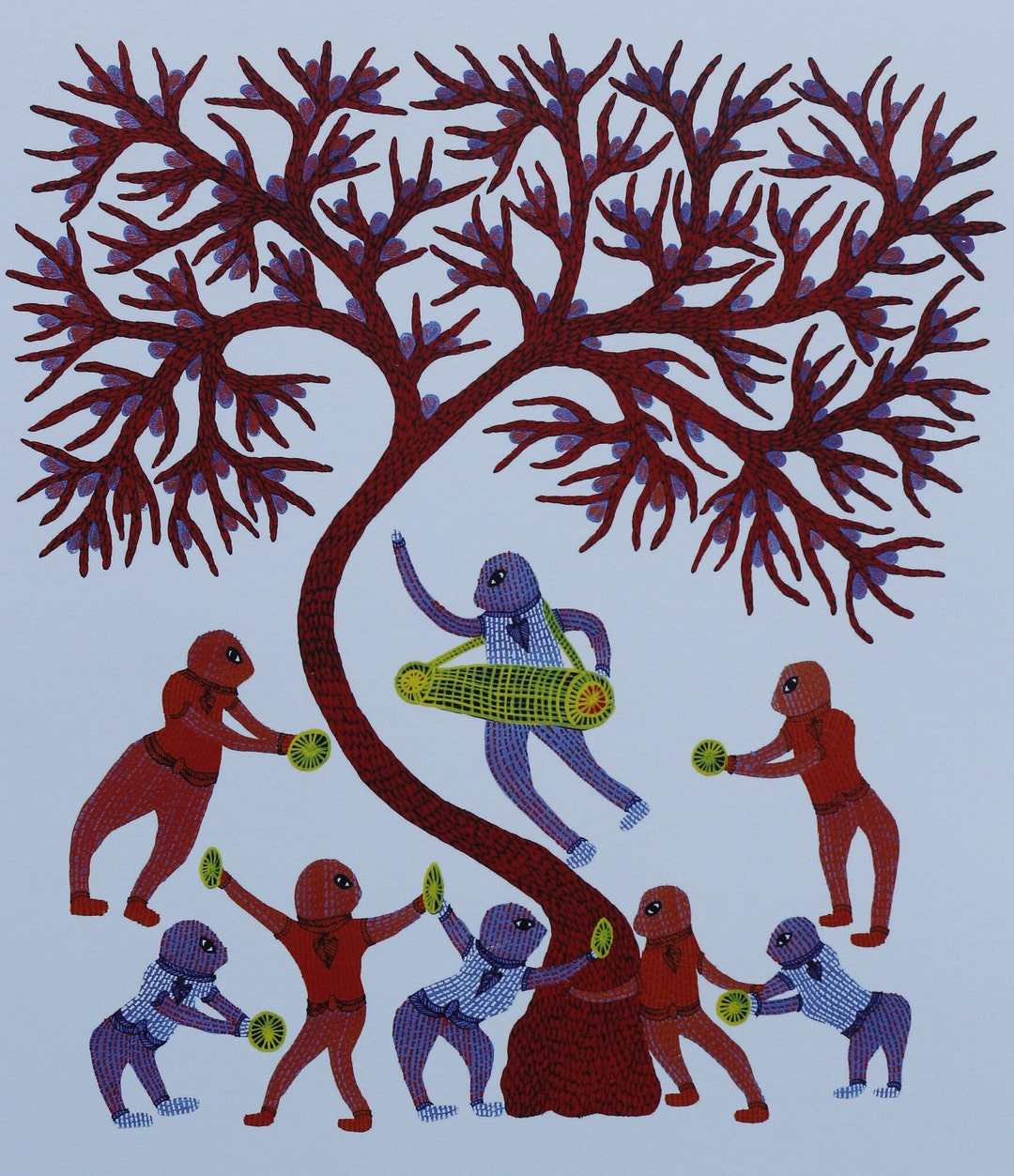 Gond Art the Ritual Around the Tree of Life/ the All Giving - Etsy