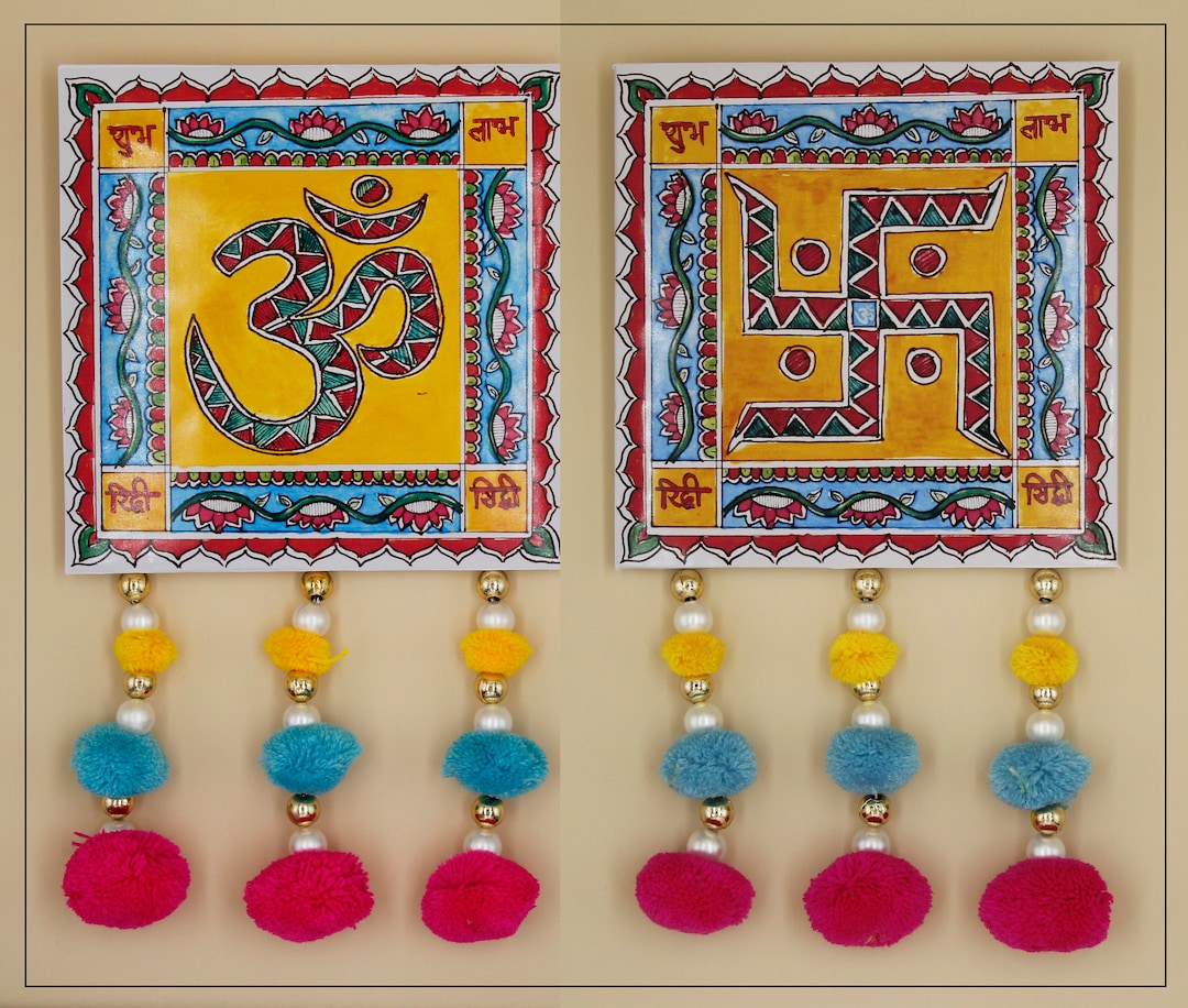 Indian Decor Handmade Traditional Backdrop | Wall Art Hanging | Om ...