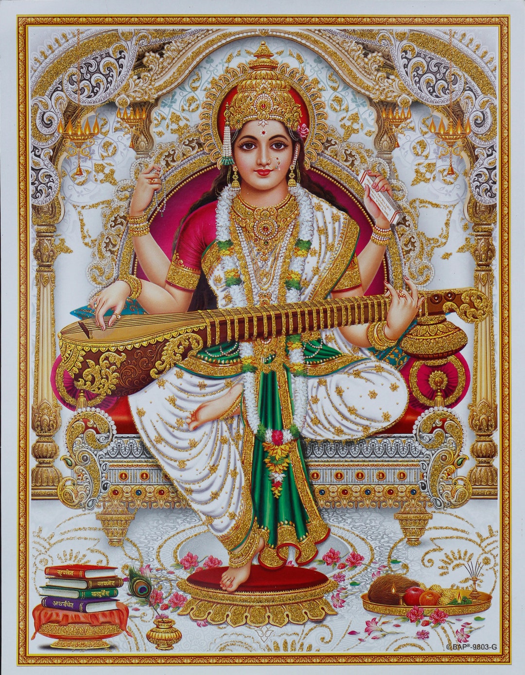 Saraswati Mata Digital Print - Etsy