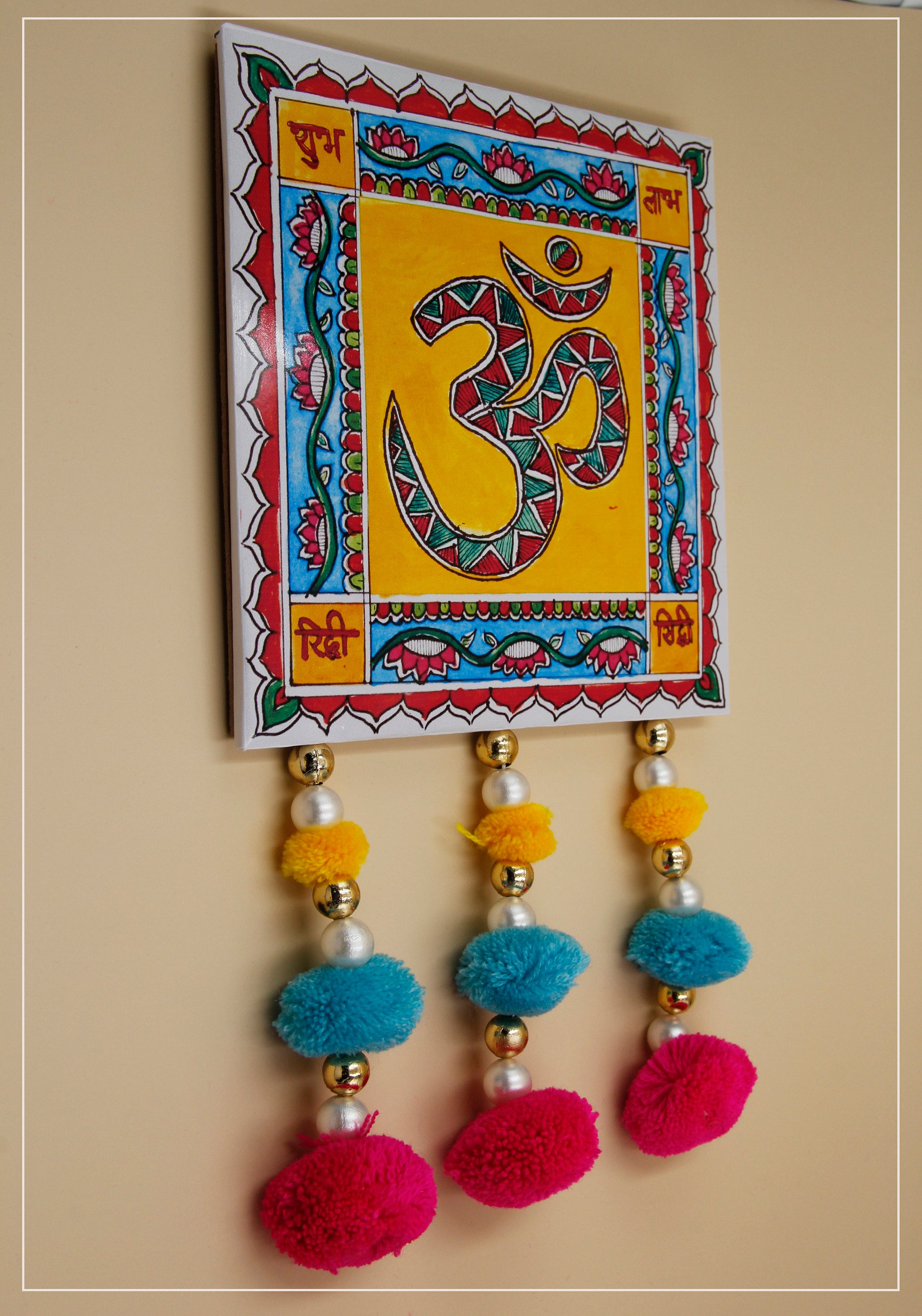 Indian Decor Handmade Traditional Backdrop | Wall Art Hanging | Om ...
