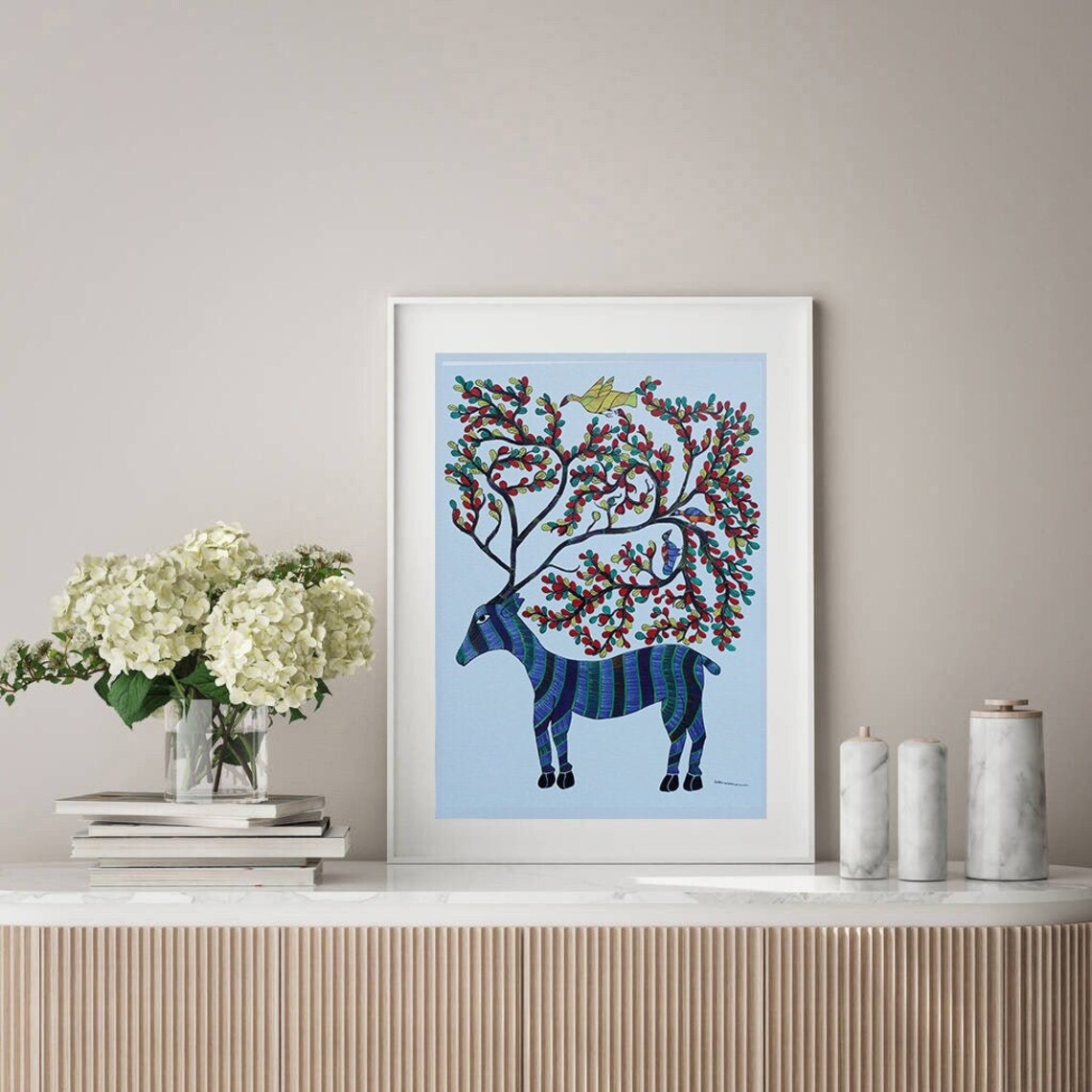 Gond Art Painting the All Giving Tree of Life/india Folk - Etsy