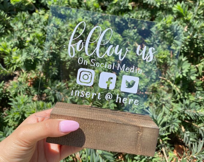 Acrylic Social Media Advertisement/with Stand/5x6 Acrylic Piece/promote ...