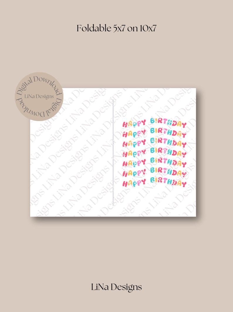 Printable Birthday Card, Happy Birthday, Cute Birthday Card, Color ...