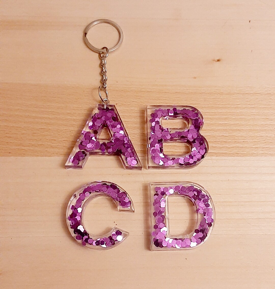 Epoxy Letter Keychain - Etsy