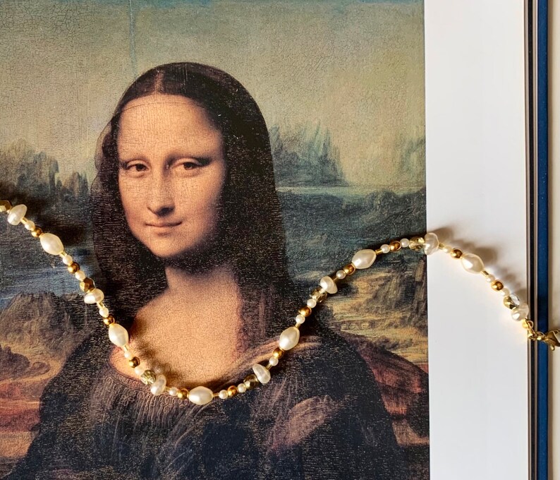 Honey Sunset Beaded Pearl Necklace. Trendy Jewelry for Her. - Etsy