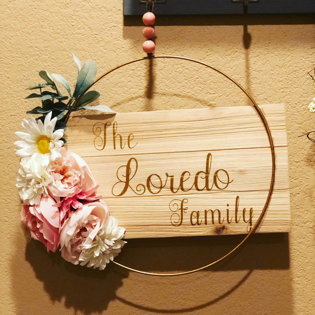 Personalized Wood Decor With Flowers - Etsy