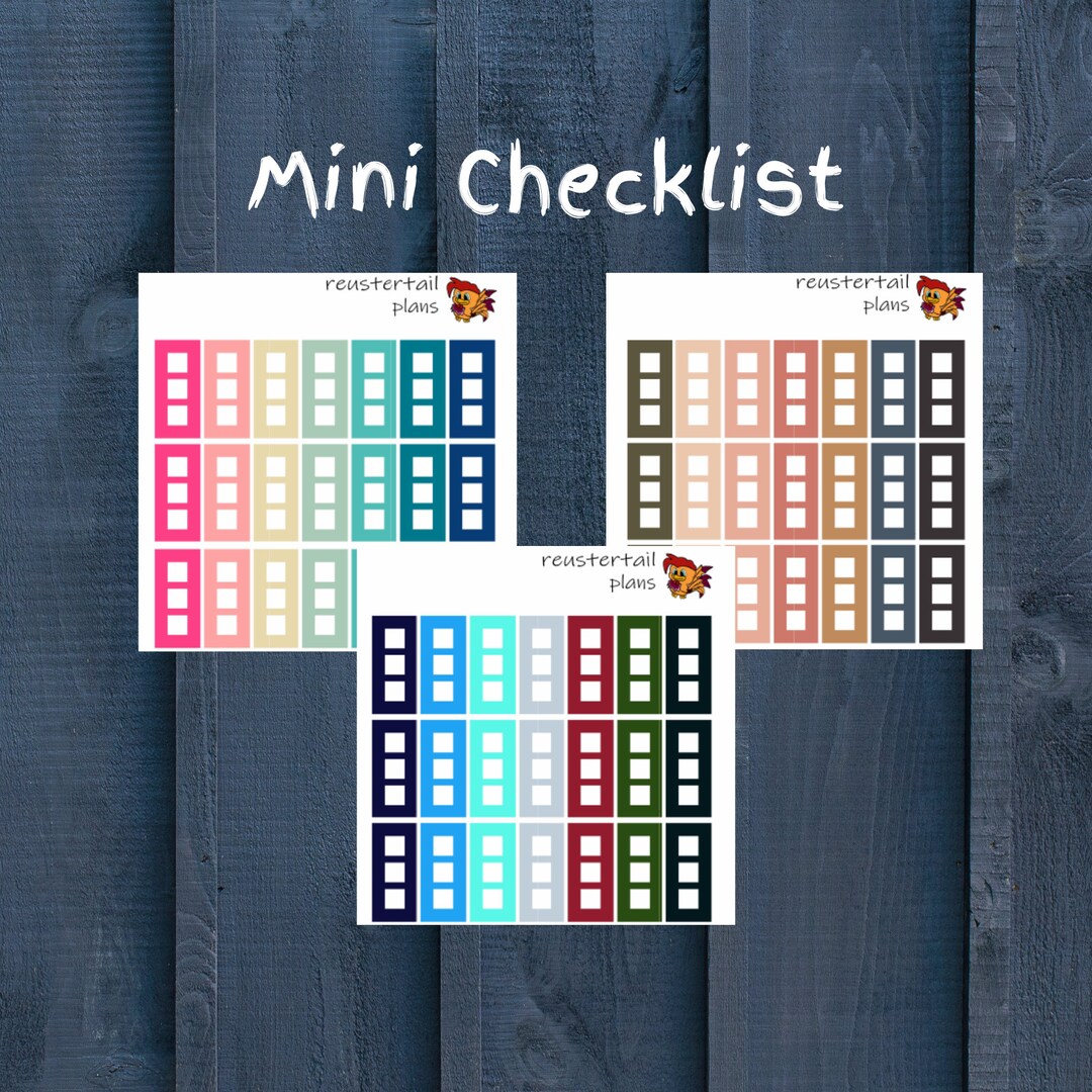 Mini Checklist Sticker Planner Functionals Hobo Weeks Cute - Etsy