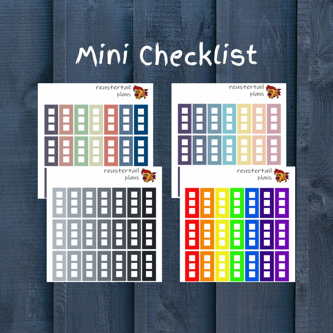 Mini Checklist Sticker Planner Functionals Hobo Weeks Cute Stickers - Etsy