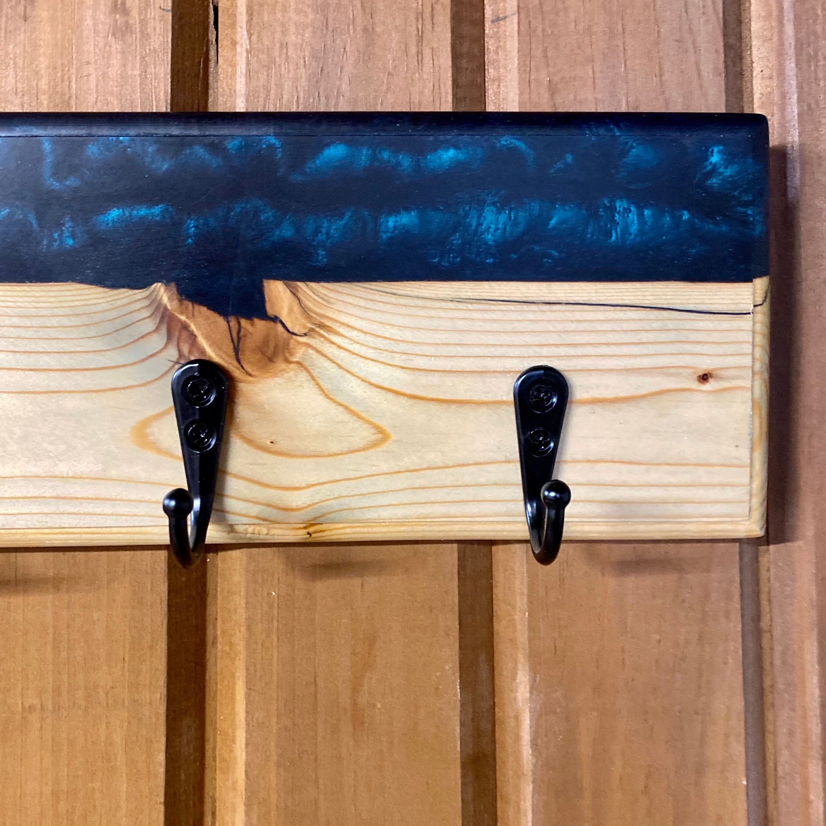 Midnight Pinewood Resin Key Rack, Key Holder, Wooden Key Rack, Key ...