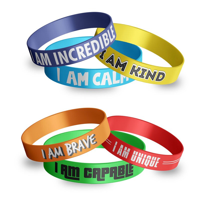 Children's Positive Motivational Silicone Wristband Mindfulness ...