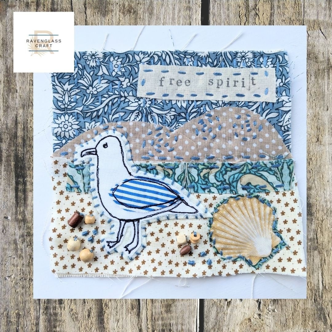 Slow Stitch Kit Beginner, Seagull, Hand Sewing Craft, Mindfulness ...