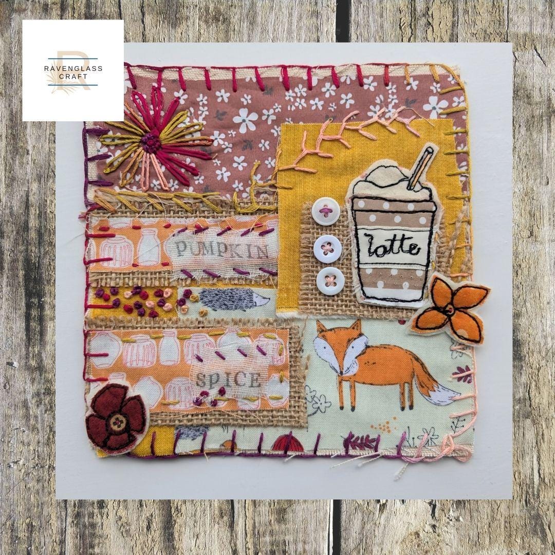 Autumn Slow Stitch, Slow Stitch Kit, Pumpkin Spice, Autumn Crafts ...