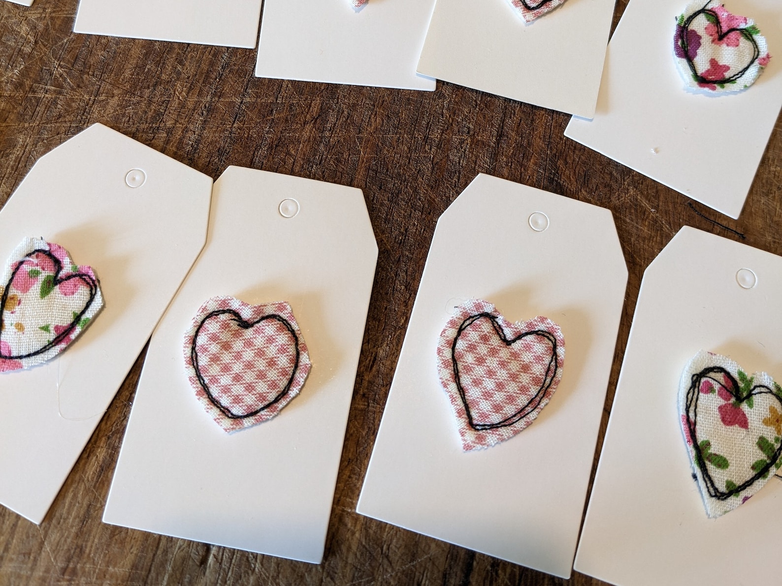 Fabric Heart Embellishments: Free Motion Sewn Mini Hearts, 10 Pack - Etsy
