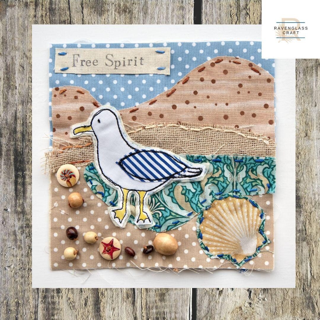 Slow Stitch Kit Beginner, Seagull, Hand Sewing Craft, Mindfulness ...