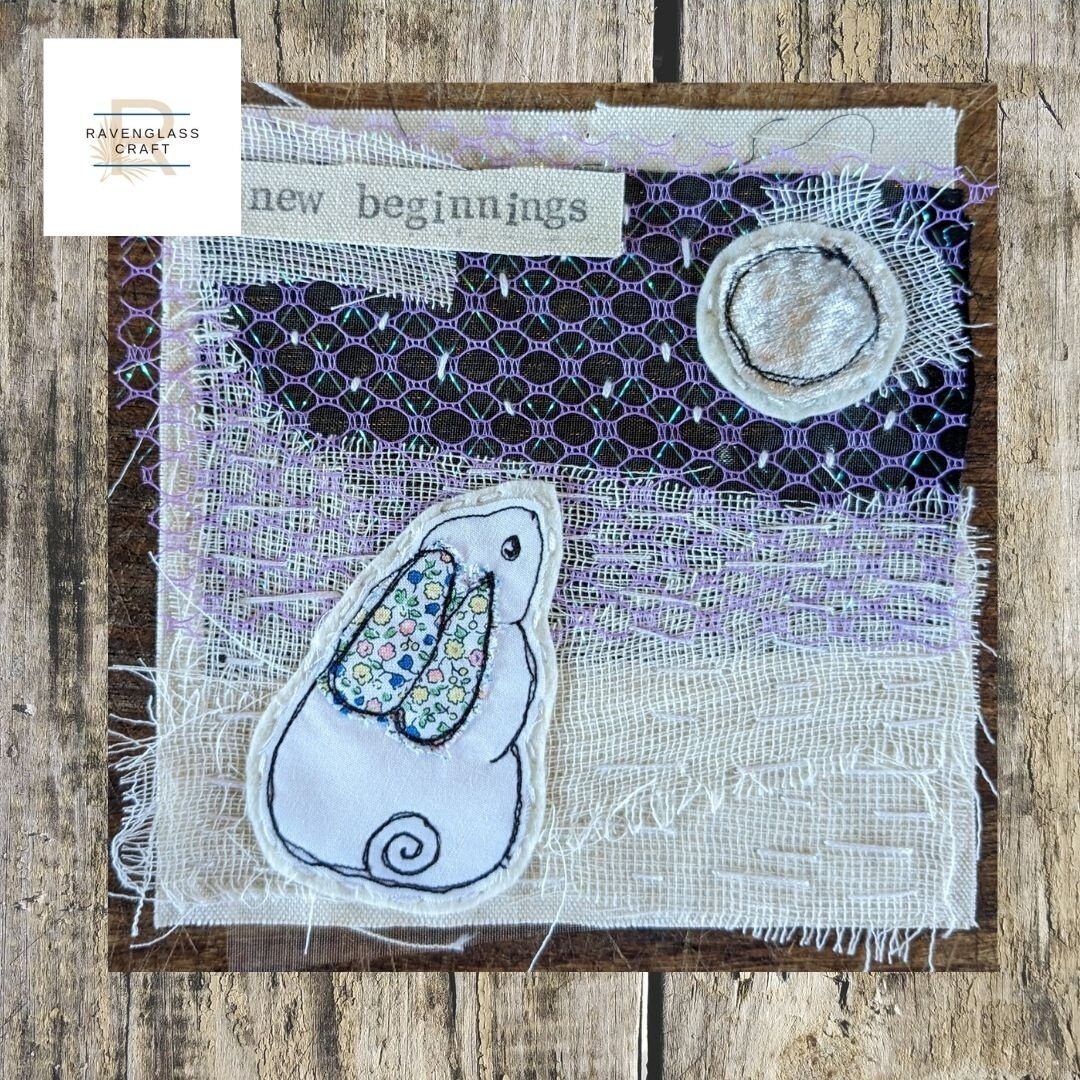 Slow Stitch Kit Beginners, Moon Gazing Hare, Winter Slow Stitch, Spring ...