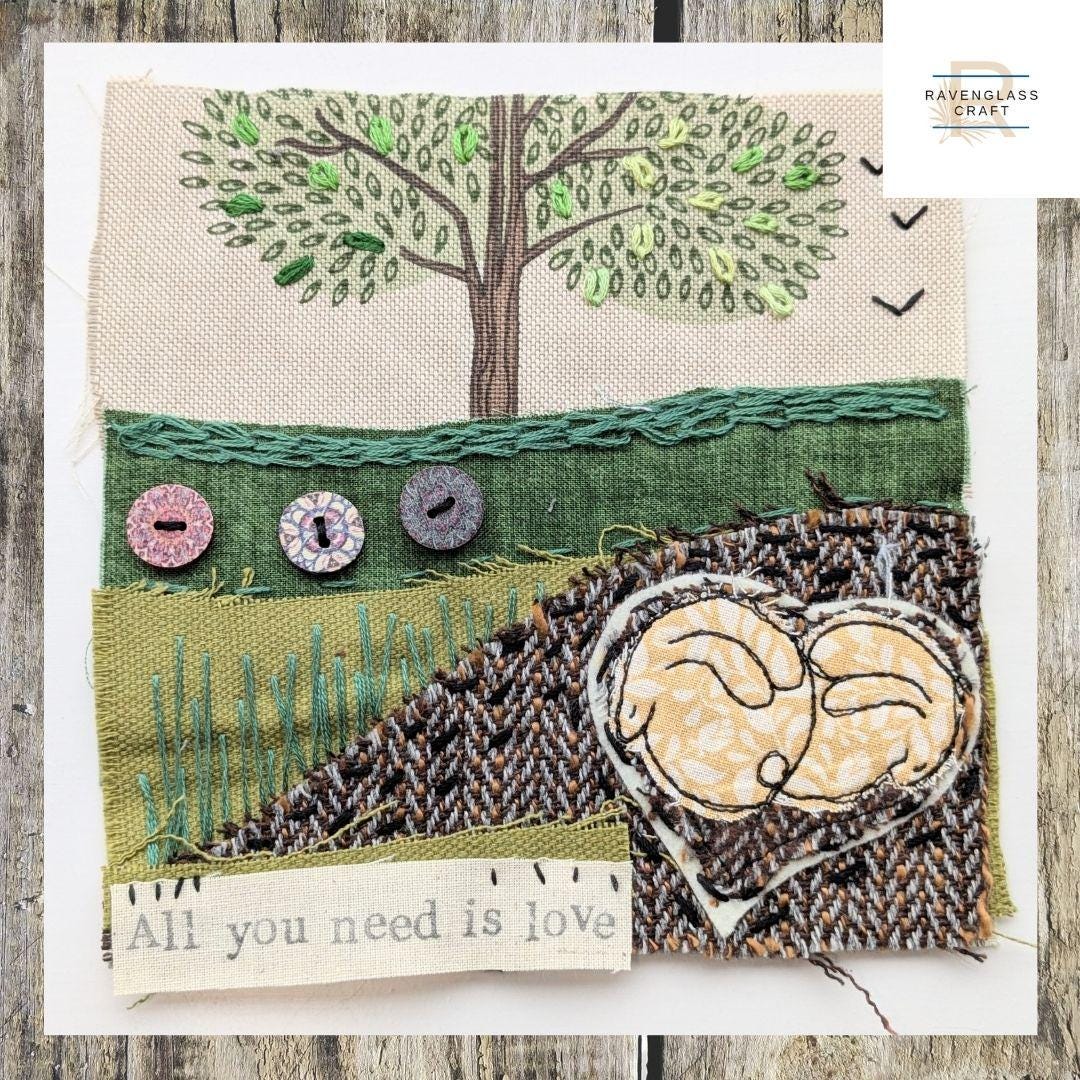 Slow Stitch Kit Beginner, Rabbits, Sleeping Bunnies, Mindfulness ...