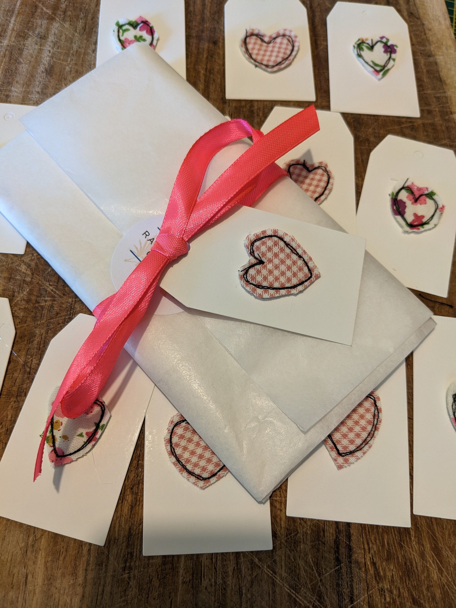 Fabric Heart Embellishments: Free Motion Sewn Mini Hearts, 10 Pack - Etsy
