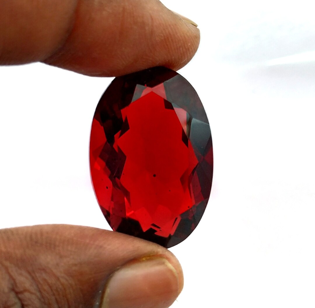 1 Pcs 45.50 Cts Garnet Faceted Loose Gemstone Oval Size 20X30 MM, Lab ...