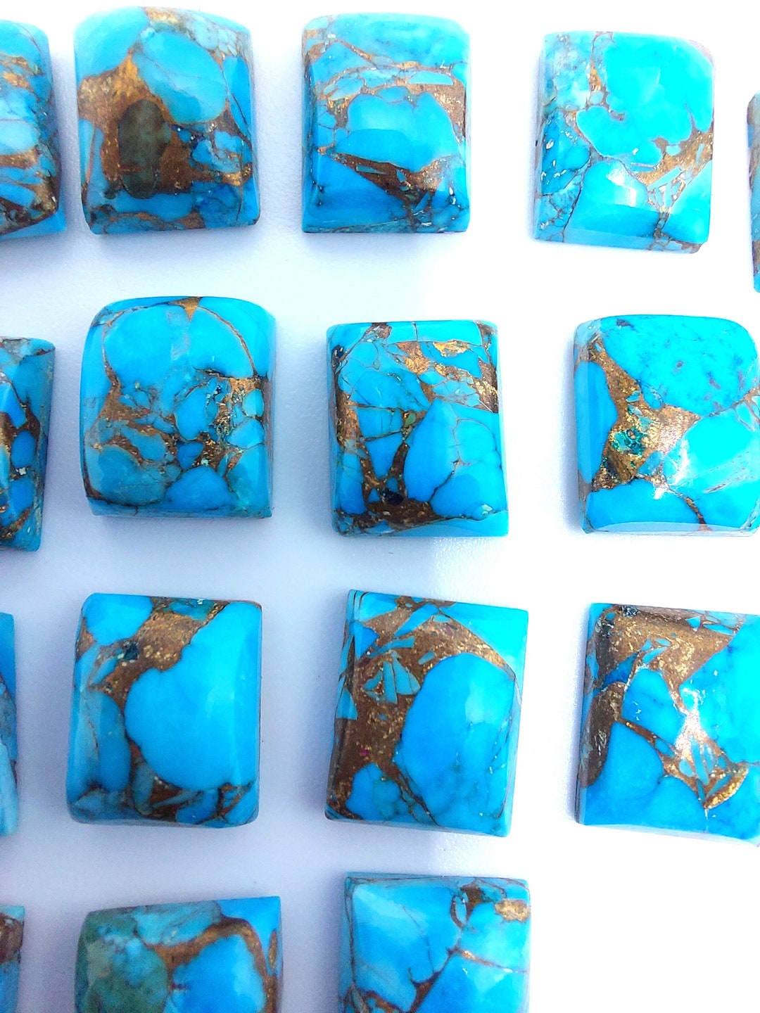 Natural Blue Copper Turquois Octagon Cab Gemstone Size 9X11 MM for ...