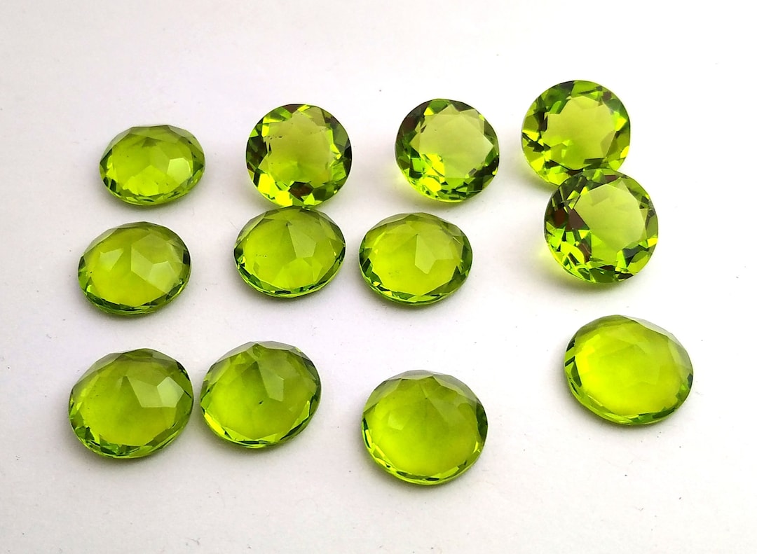 Loose Peridot Round Faceted Gemstone Round Size 15 MM AAA - Etsy