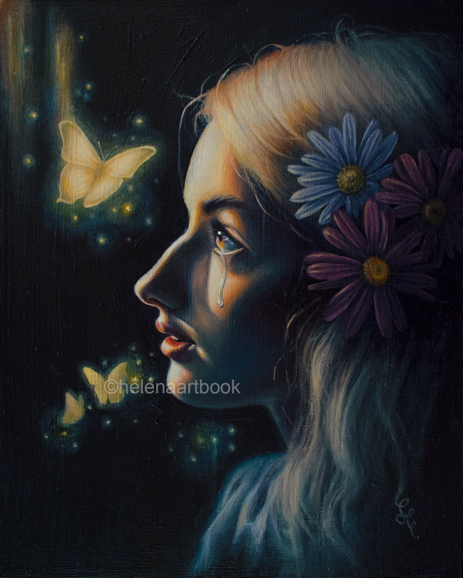 Sad Woman Crying Painting