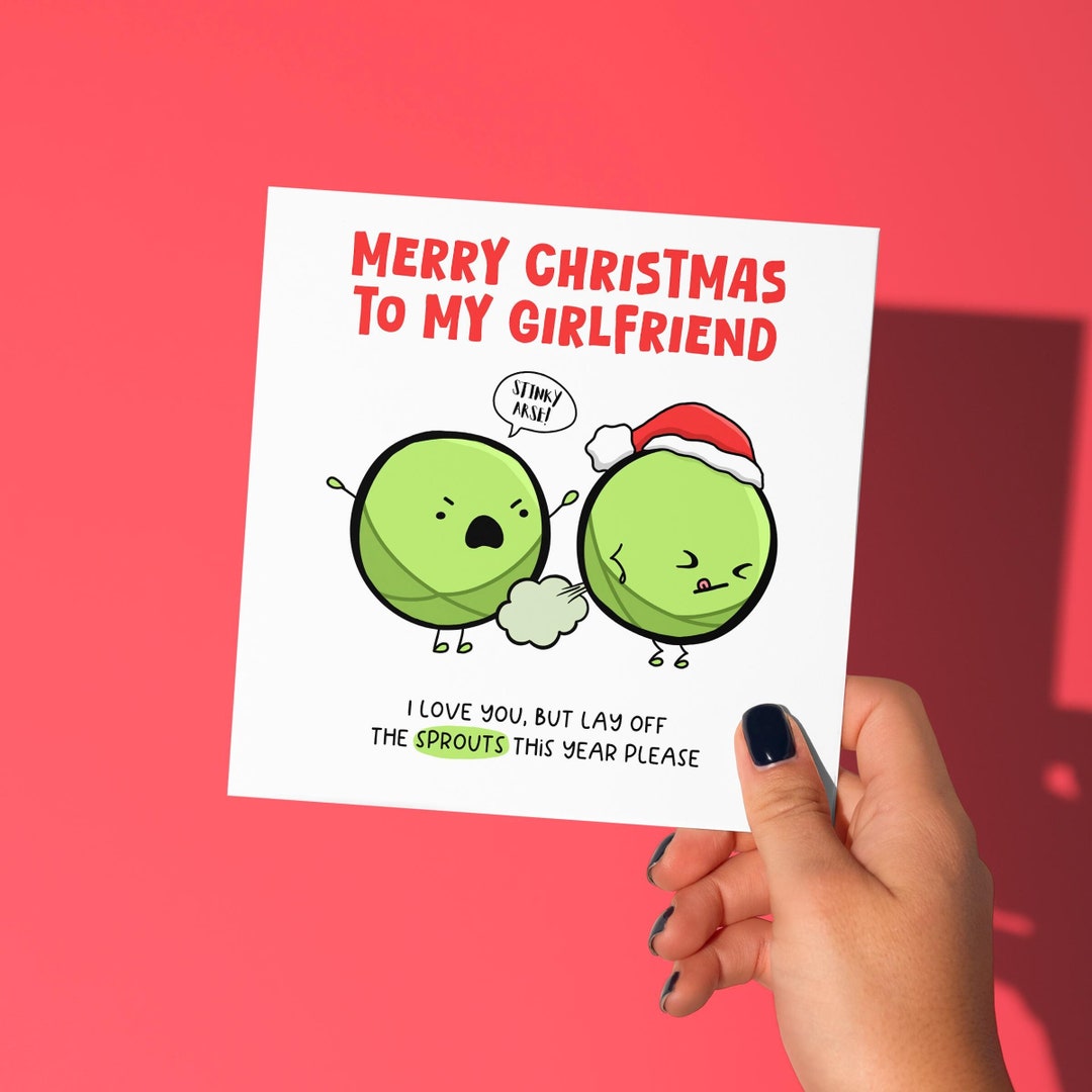 Funny Farting Sprouts Christmas Card for Wife, Christmas Cards for Her ...